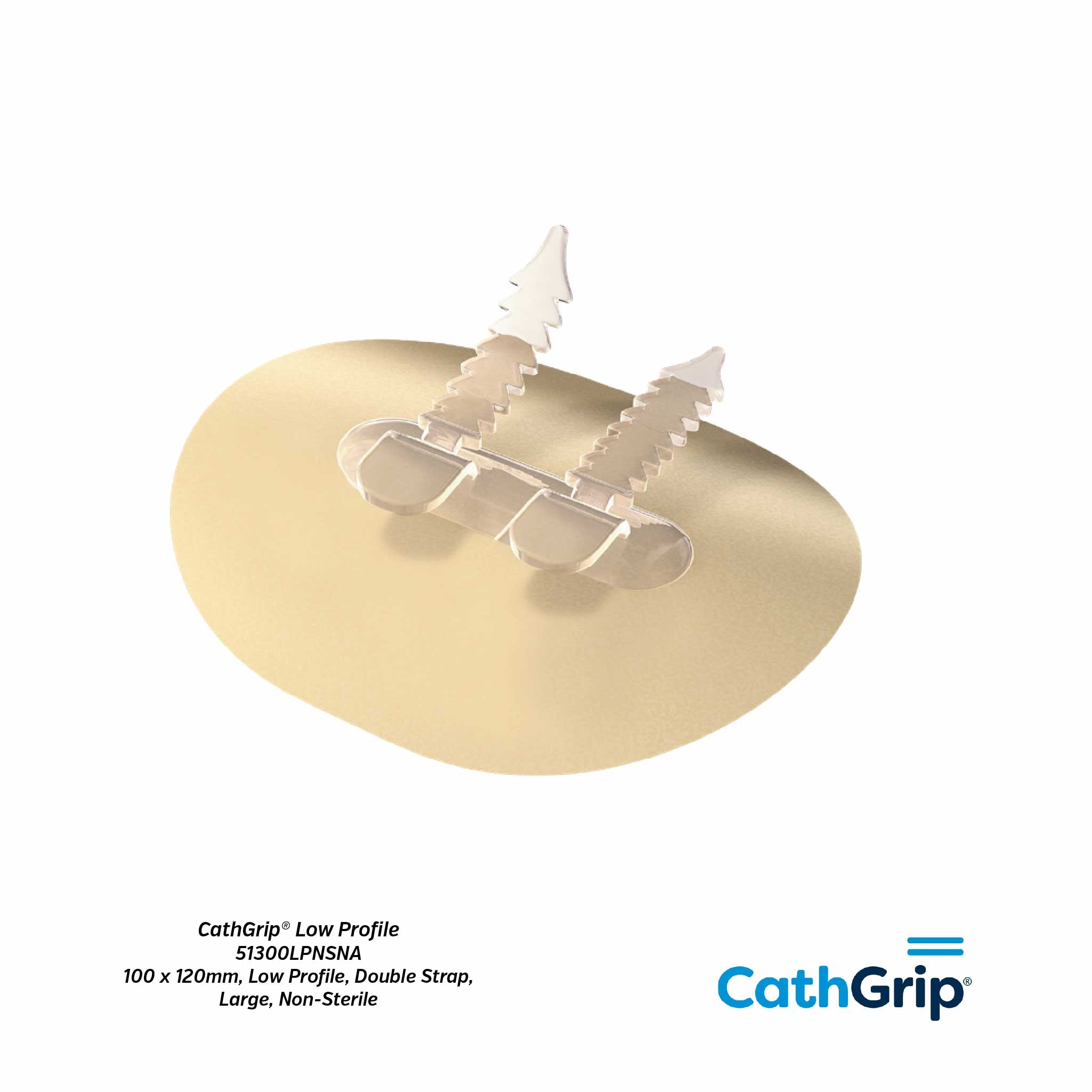 CathGrip® Low Profile Tube Securement Device (100 x 120mm, Double Strap ...