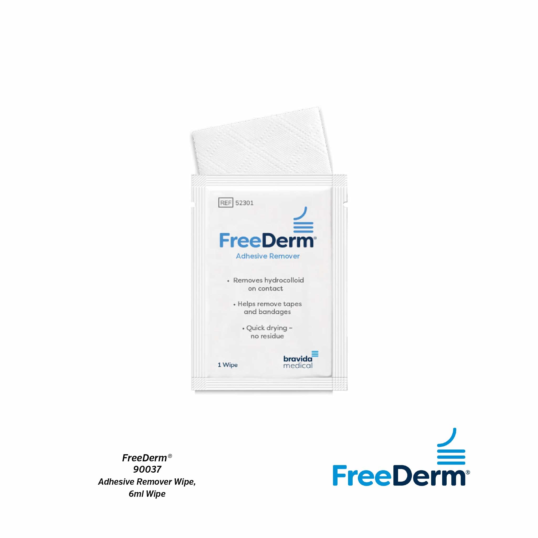 FreeDerm® Adhesive Remover Wipes - Elite Medical