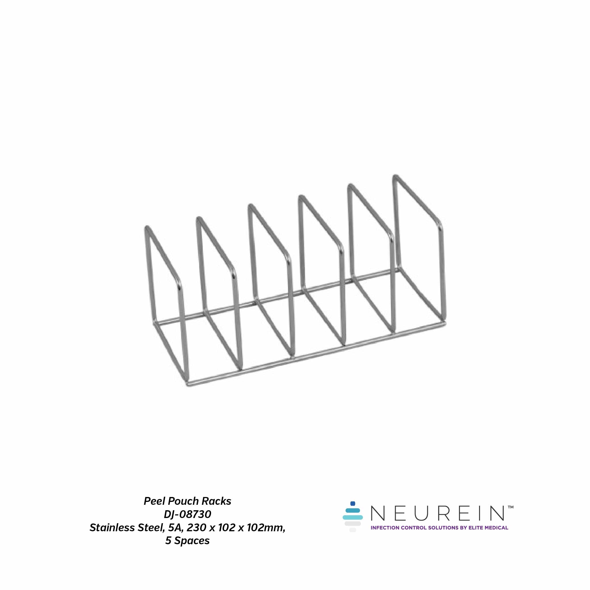 Neurein™ Peel Pouch Rack (5A, 230 x 102 x 102mm, 5 Spaces) - Elite Medical
