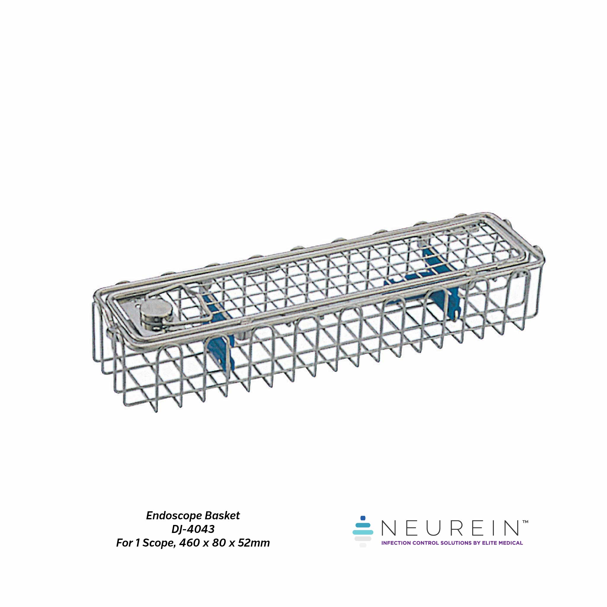 Neurein™ Endoscope Basket (For 1 Scope, 460 x 80 x 52mm) - Elite Medical