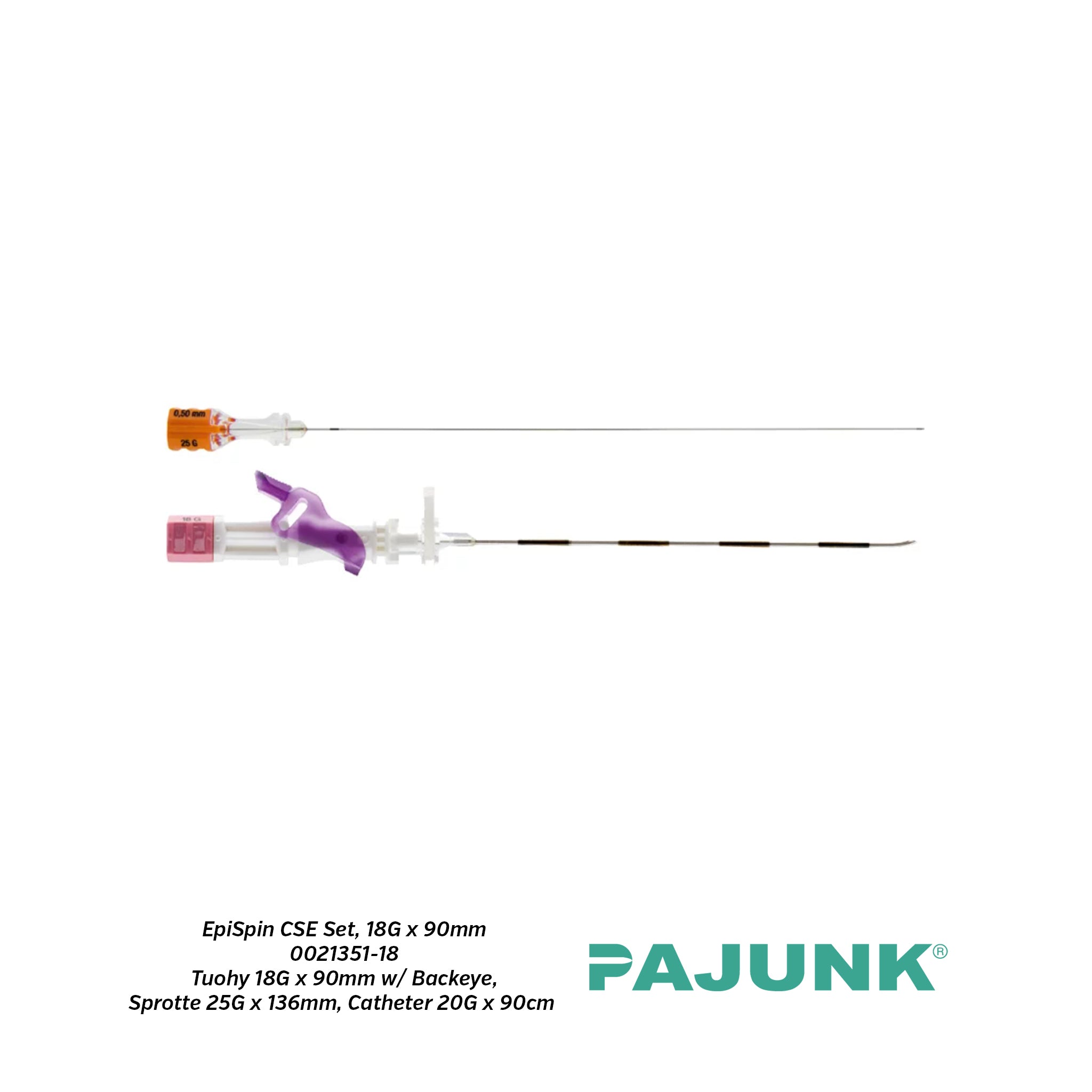 PAJUNK® EpiSpin CSE Set, 18G x 90mm (25G x 136mm Sprotte® Tip) - Elite ...