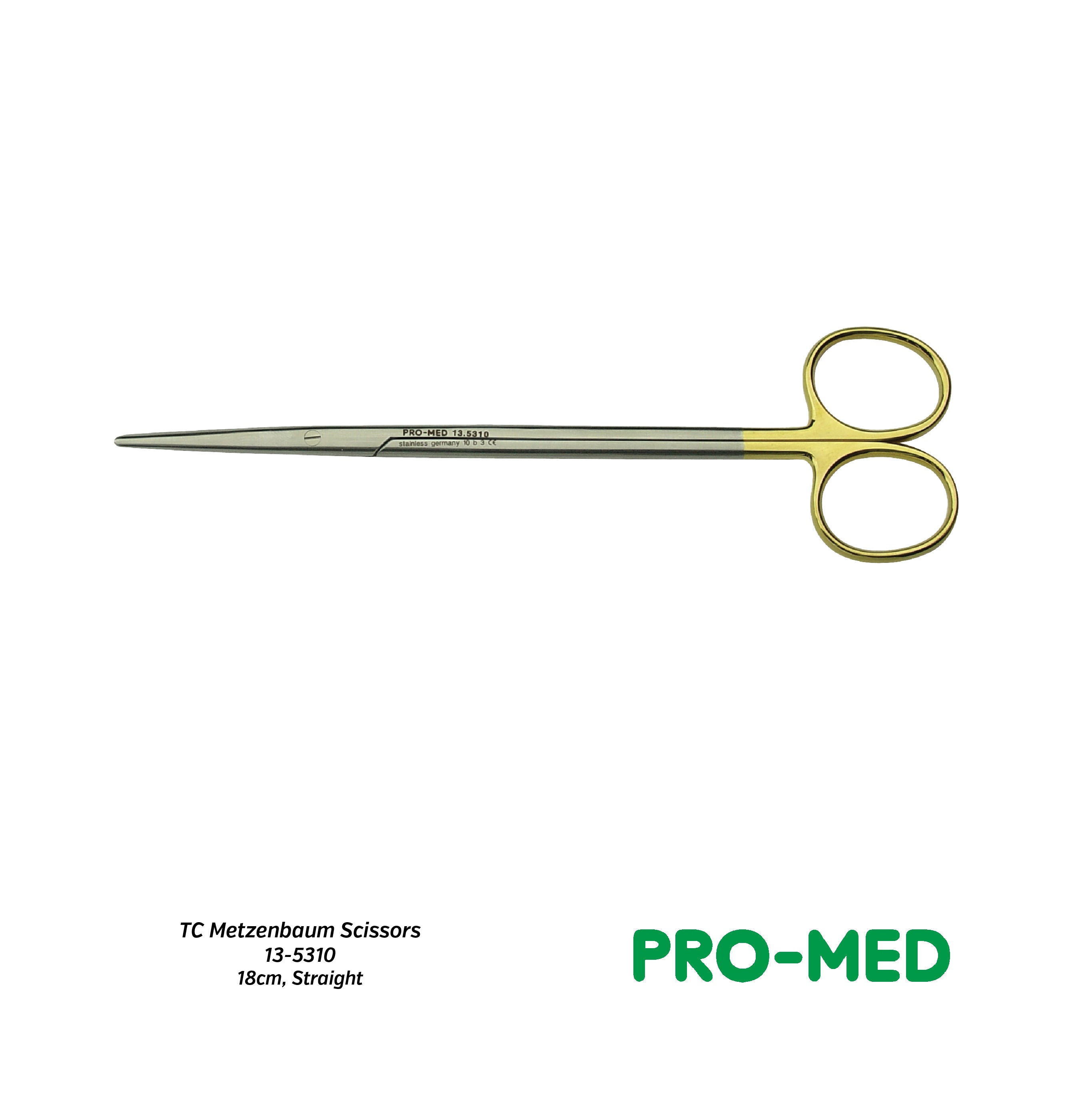 Pro-Med® TC Metzenbaum Scissors (18cm, Straight, with Tungsten Carbide ...