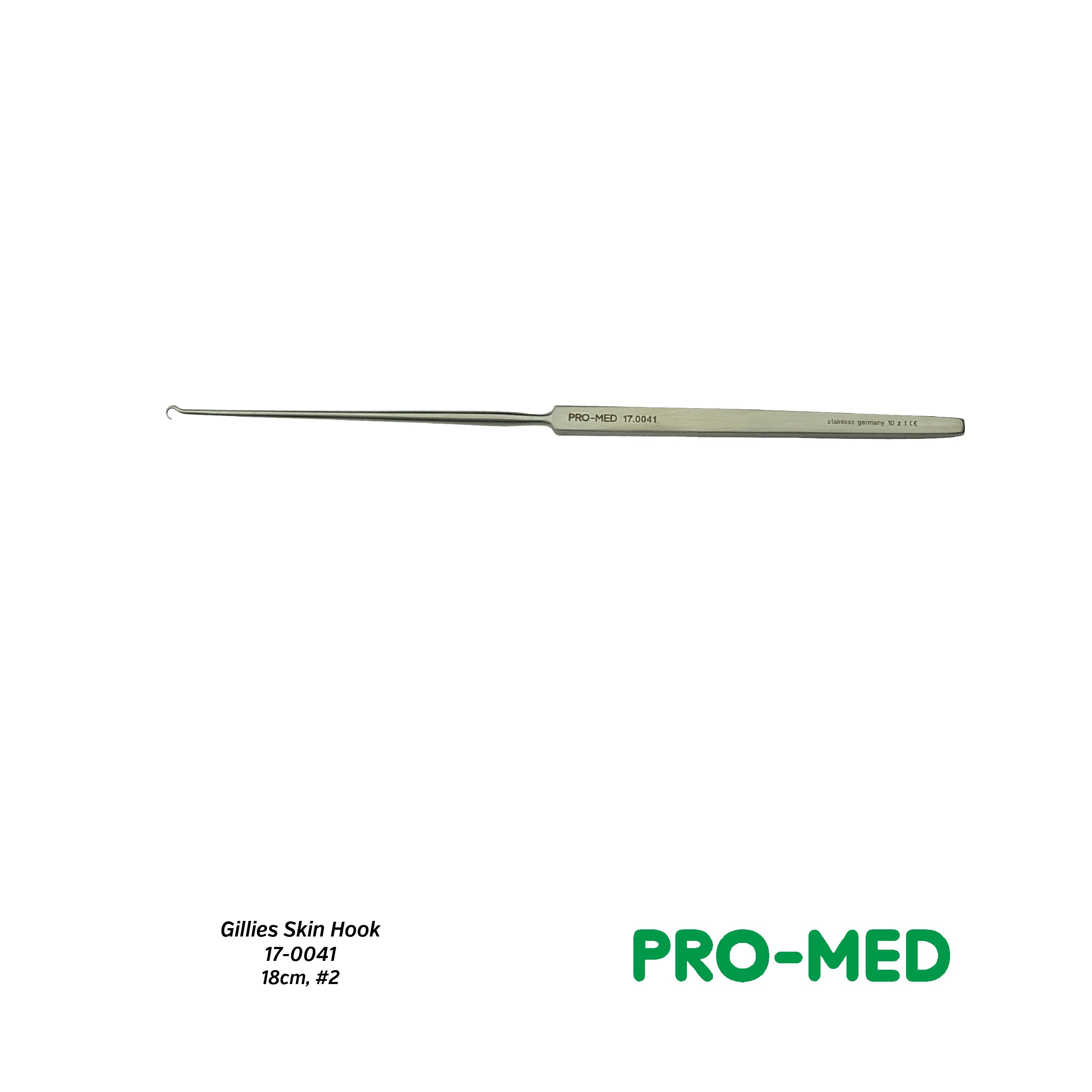 Pro-Med® Gillies Skin Hook (18cm, #2) - Elite Medical
