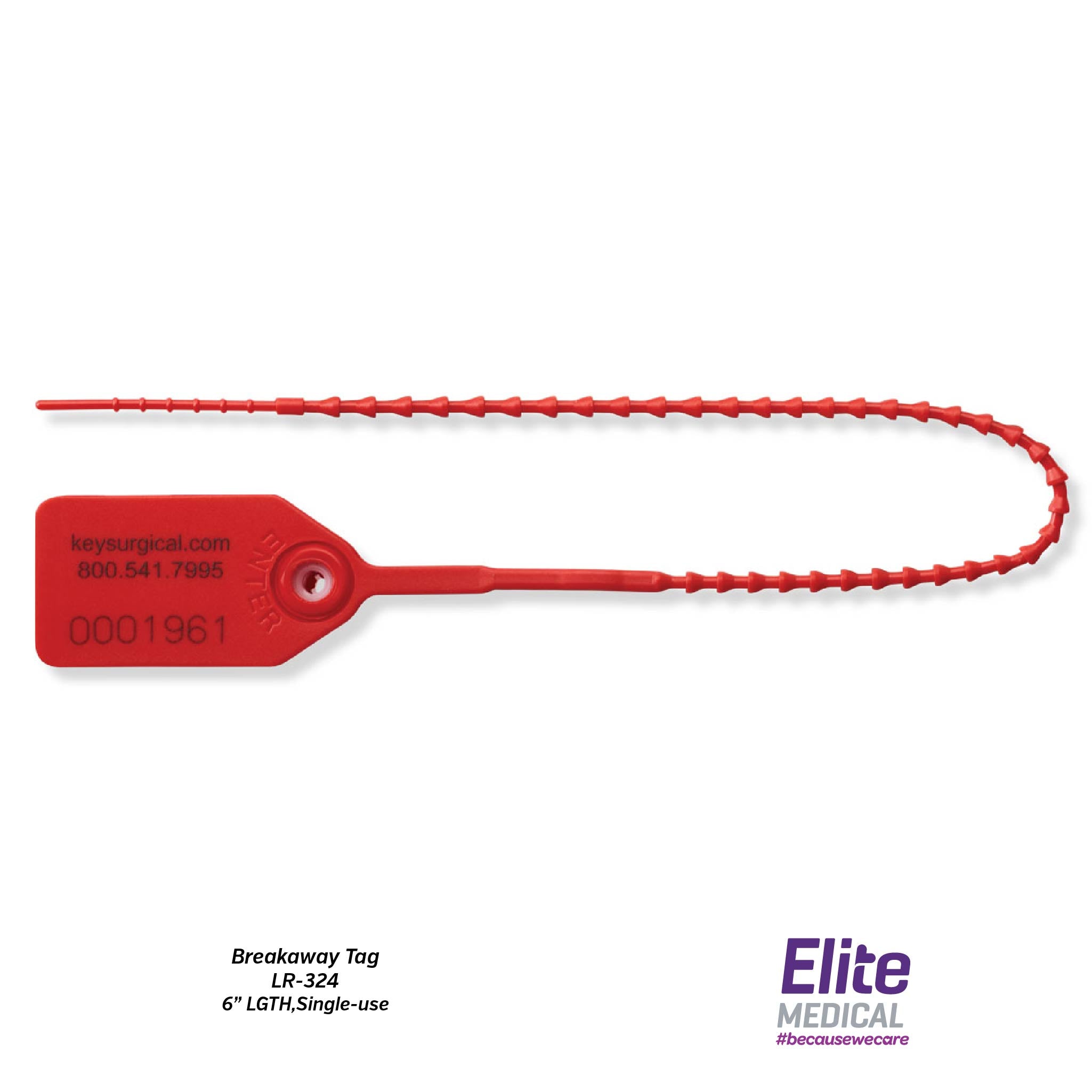 STERIS® Single-Use Breakaway Tags (152mm, Red, Uniquely Numbered ...