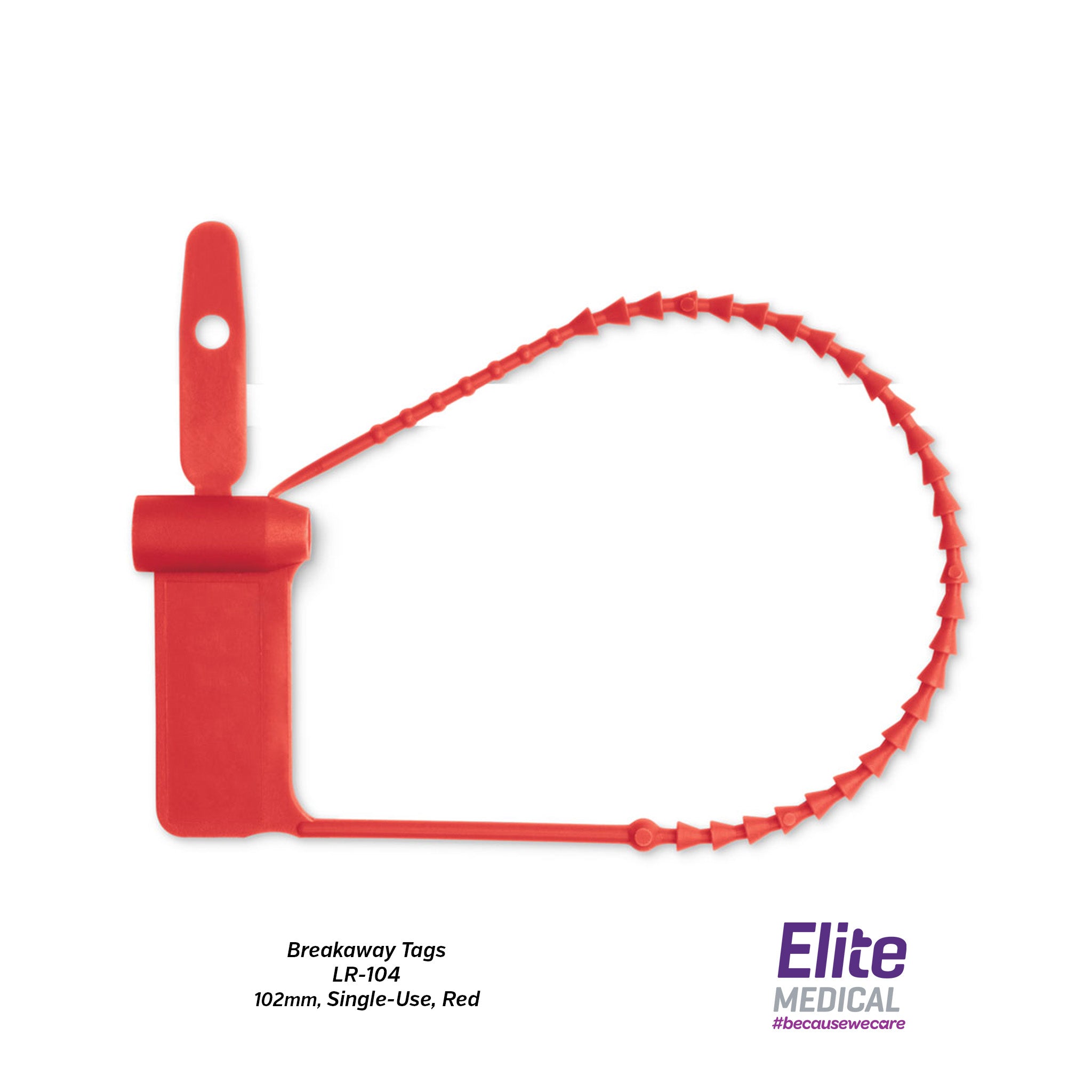 STERIS® Single-Use Breakaway Tags (140mm, Red) - Elite Medical